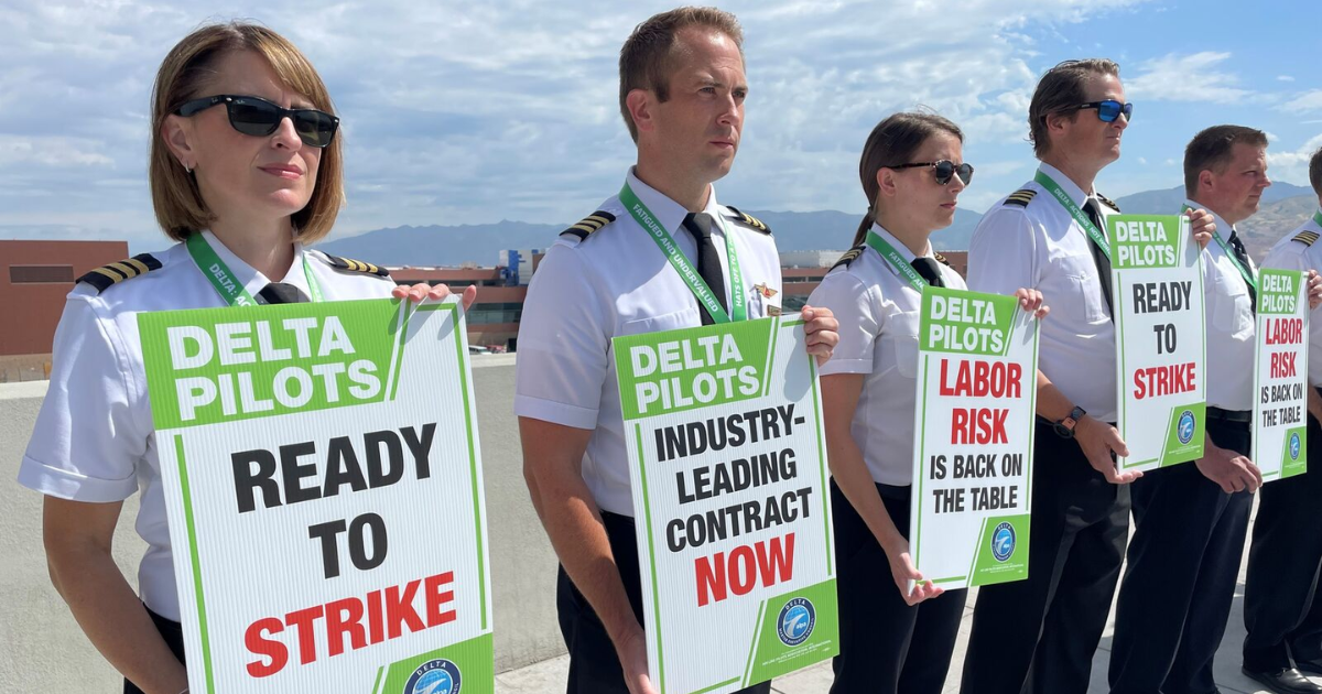 Hundreds of 'overworked' Delta pilots protest across the US