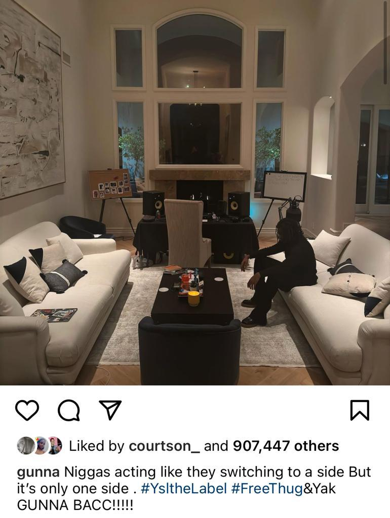 Gunna returns to social media for the first since jail release