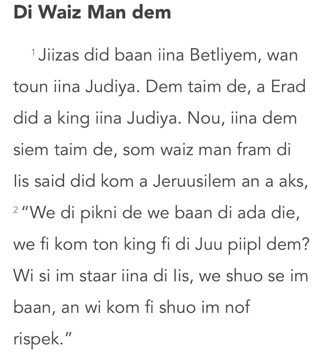 Scripture readings in patois for Easter Sunday