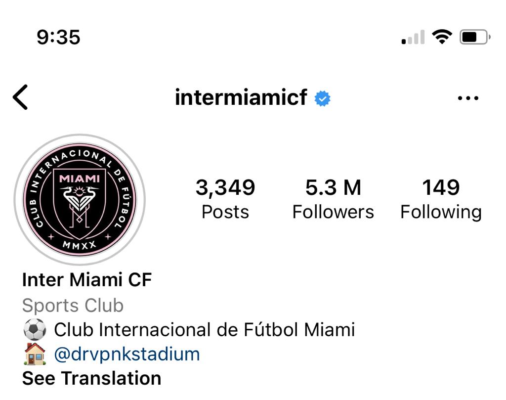 Inter Miami's IG following jumps by millions after Messi announcement