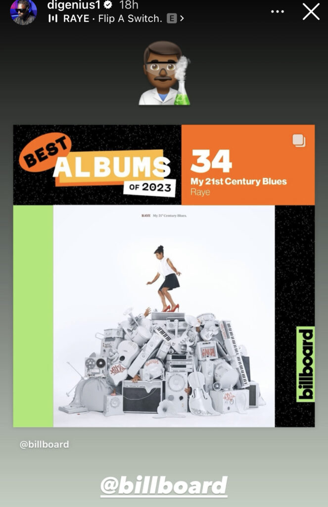 "Di Genius" credited on albums among Billboard's Top 50 of 2023