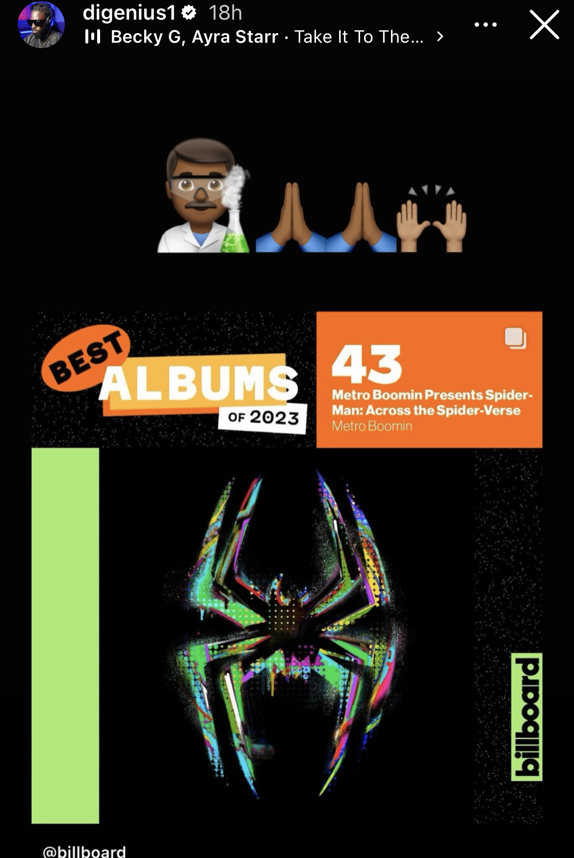 "Di Genius" credited on albums among Billboard's Top 50 of 2023