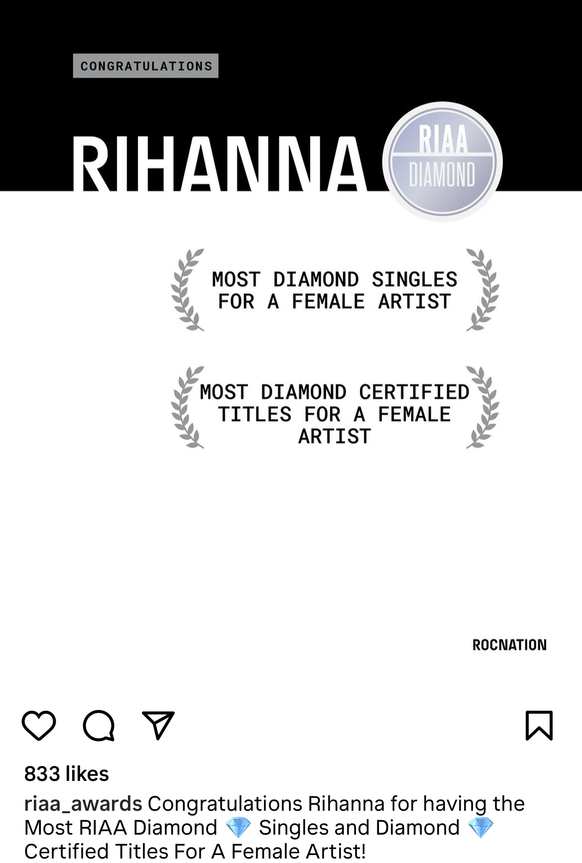 Rihanna creates RIAA history with diamond certifications